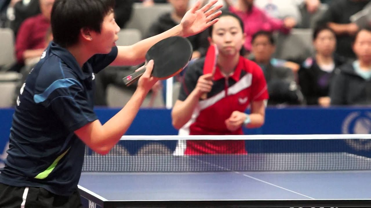 Jessica Wu Yue serves to Angela Guan, USA National Table Tennis ...