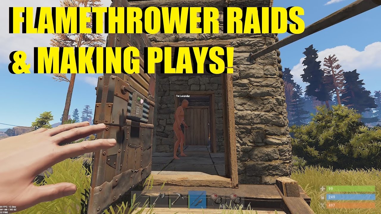 Flamethrower Raids & Making Plays! (Rust Solo Survival) #23 - YouTube