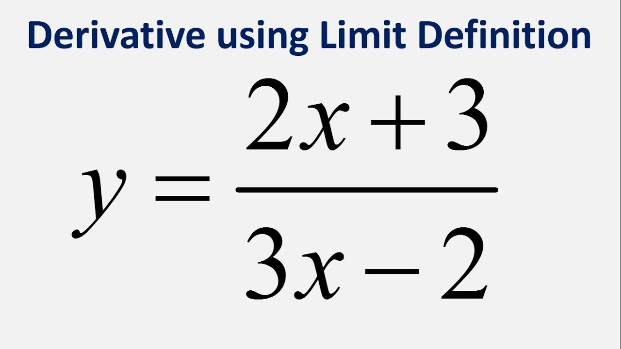 Derivative Using Limit Definition Y 2x 3 3x 2 YouTube