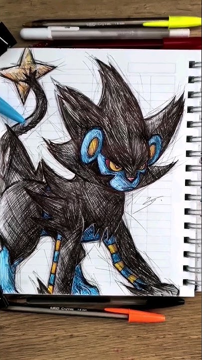 Dibujando a LUXRAY con bolígrafos | POKEMON - YouTube