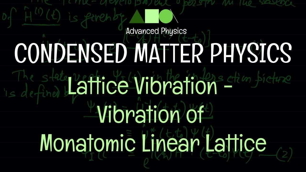 Condensed Matter Physics - Lattice Vibration : Vibration of Monatomic ...