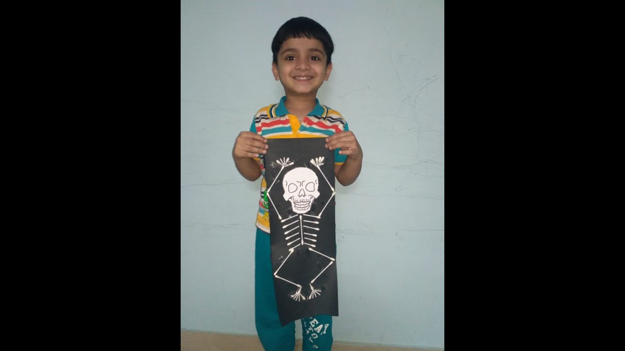 Human skeletal system for kids using earbuds!! ART and CRAFT | School ...