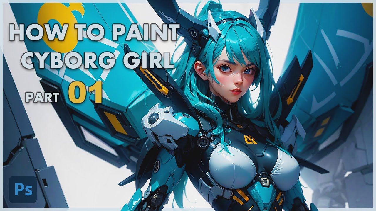 How To Paint Cyborg Girl in Photoshop_ Part 01 - YouTube