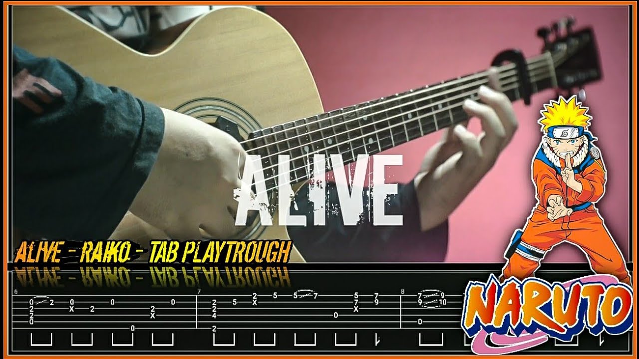 NARUTO ED 4 - ALIVE | FINGERSTYLE TAB GUITAR PLAYTROUGH - YouTube
