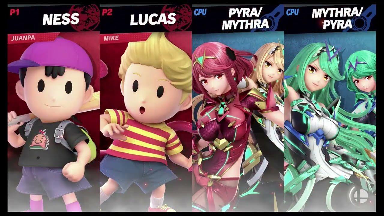 Super Smash Bros. Ultimate Team Earthbound vs Team Pyra and Mythra Gameplay HD - YouTube