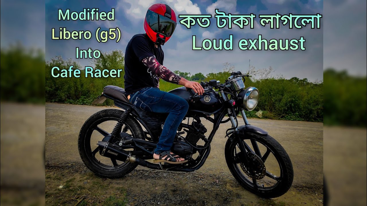Yamaha libero g5 modified into cafe racer in bangla | jz shohag - YouTube