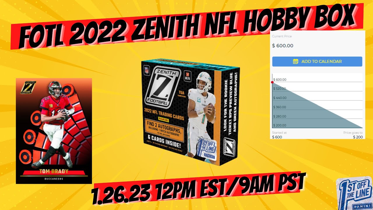 FOTL 2022 PANINI ZENITH NFL HOBBY BOX DUTCH AUCTION LIVE - YouTube
