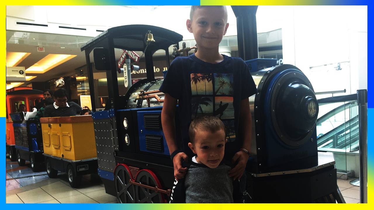 Kids Riding Real Life TRAIN at the MALL | Trains for Children Video ...