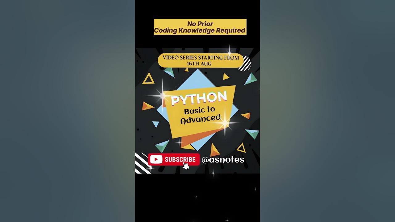 #Python- Basic to Advanced [No prior #Coding Experience Needed] . Starting 16th Aug. #Subscribe ...