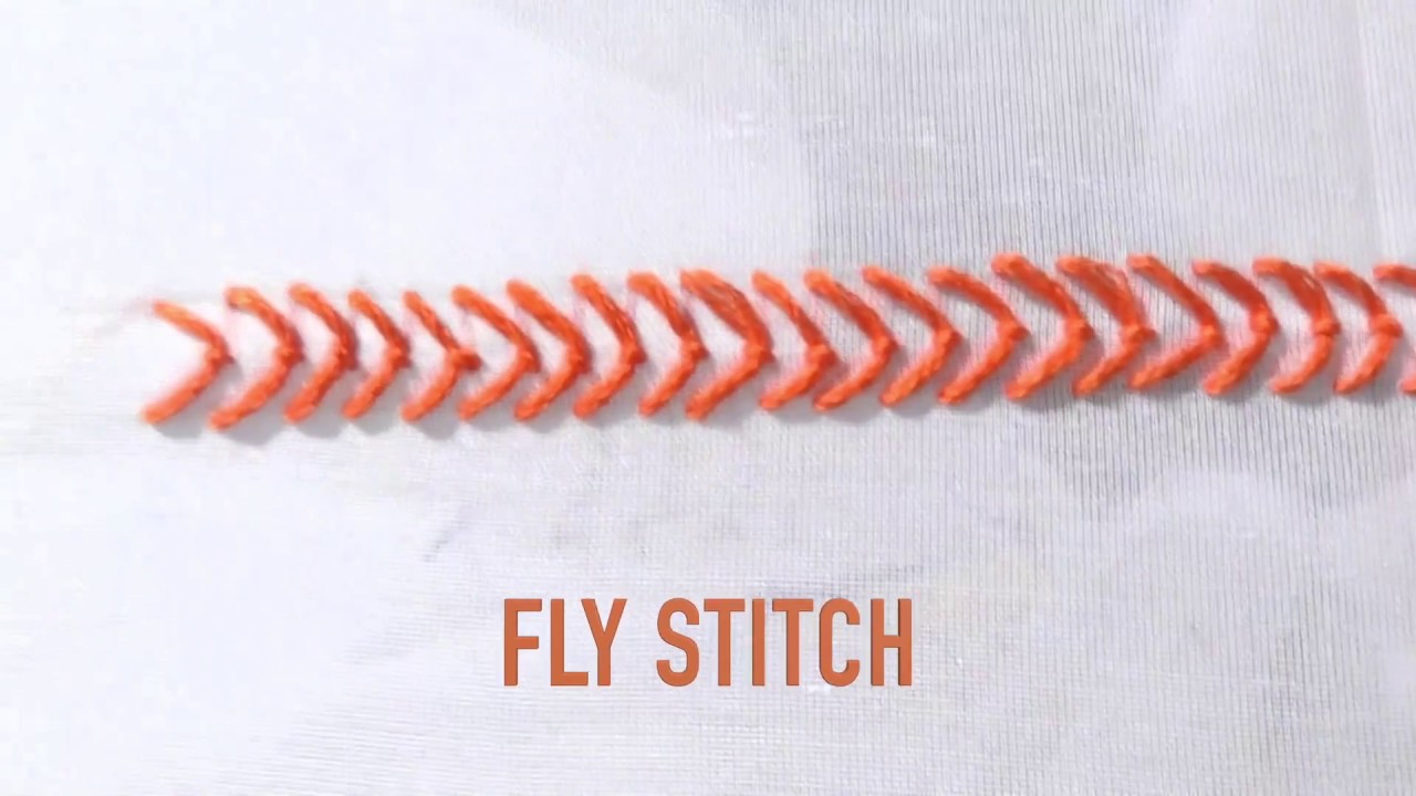 Embroidery Stitches : FLY Stitch | Embroidery - YouTube