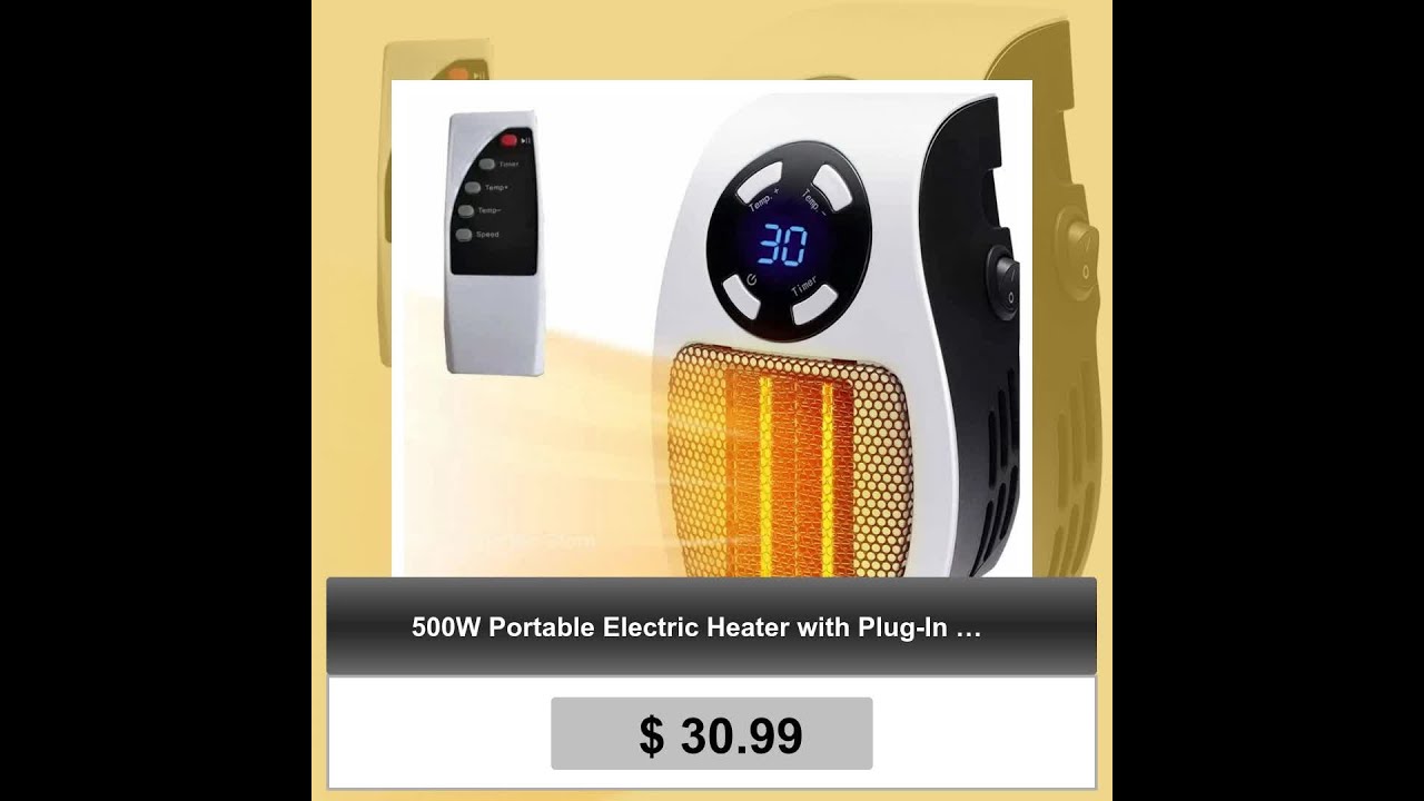 500W Portable Electric Heater with Plug-In Convenience - Efficient ...