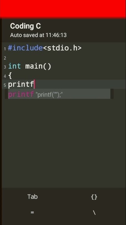 coding c language in mobile - YouTube