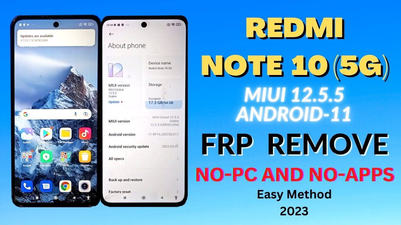 Redmi note 10 5G miui 12 frp bypass | Xiaomi redmi note 10 google ...