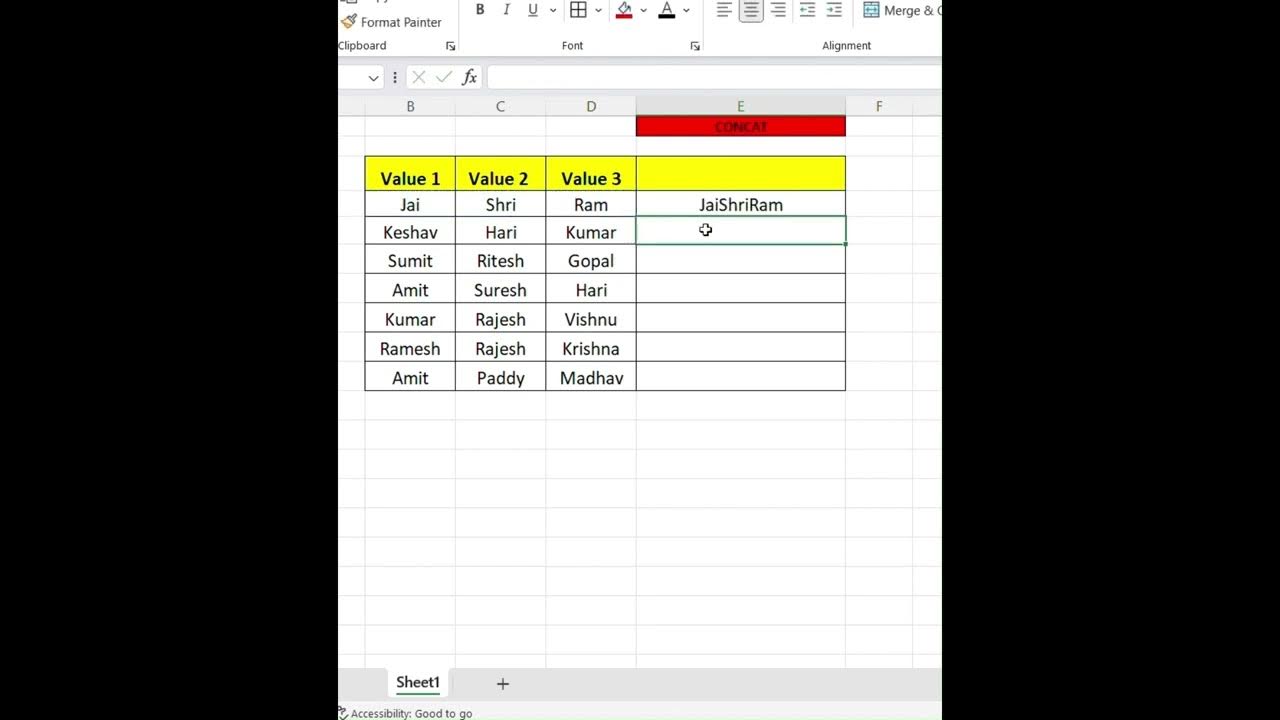 Part- 1 Excel interview Question, How to combine the cells value into a single cell? - YouTube