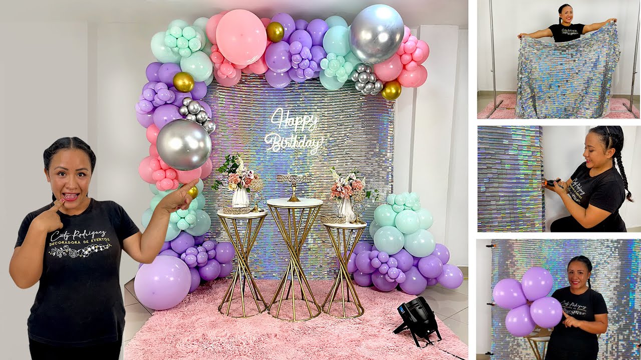 Como hacer un Arco de Globos e instalarlo sobre Tela Shimmer 🎉 ...
