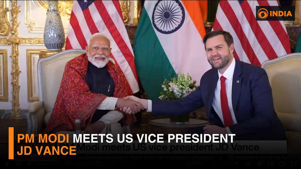 PM Modi meets US VP JD Vance in Paris | DD India - YouTube