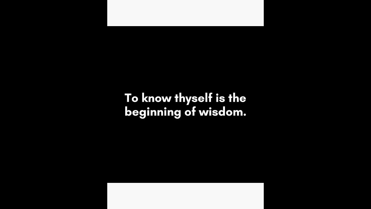 Know Thyself - YouTube