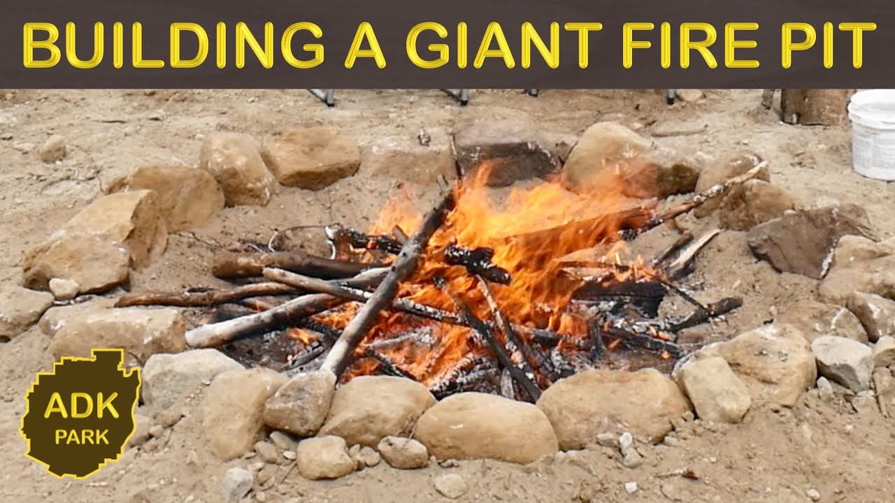 BUILDING A GIANT ROCK FIRE PIT & Simple Fire Safety in the Woods - YouTube