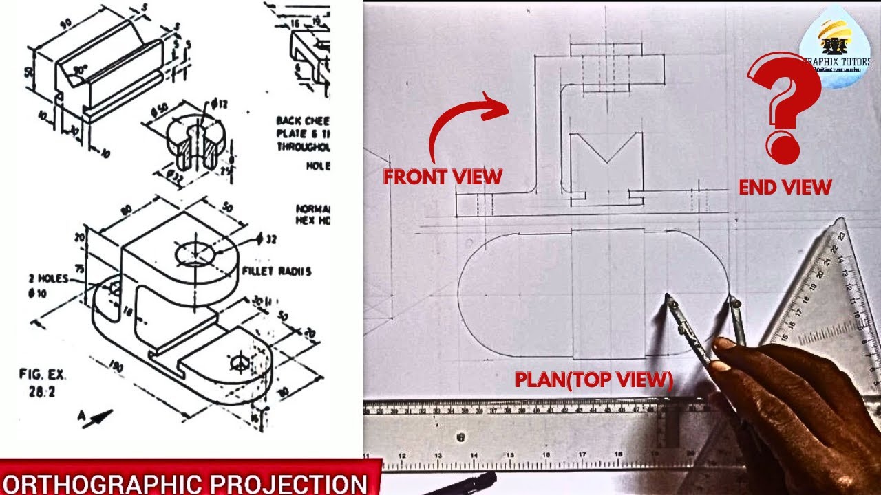 How to Assemble a Drilling jig in orthographic projection and isometric ...