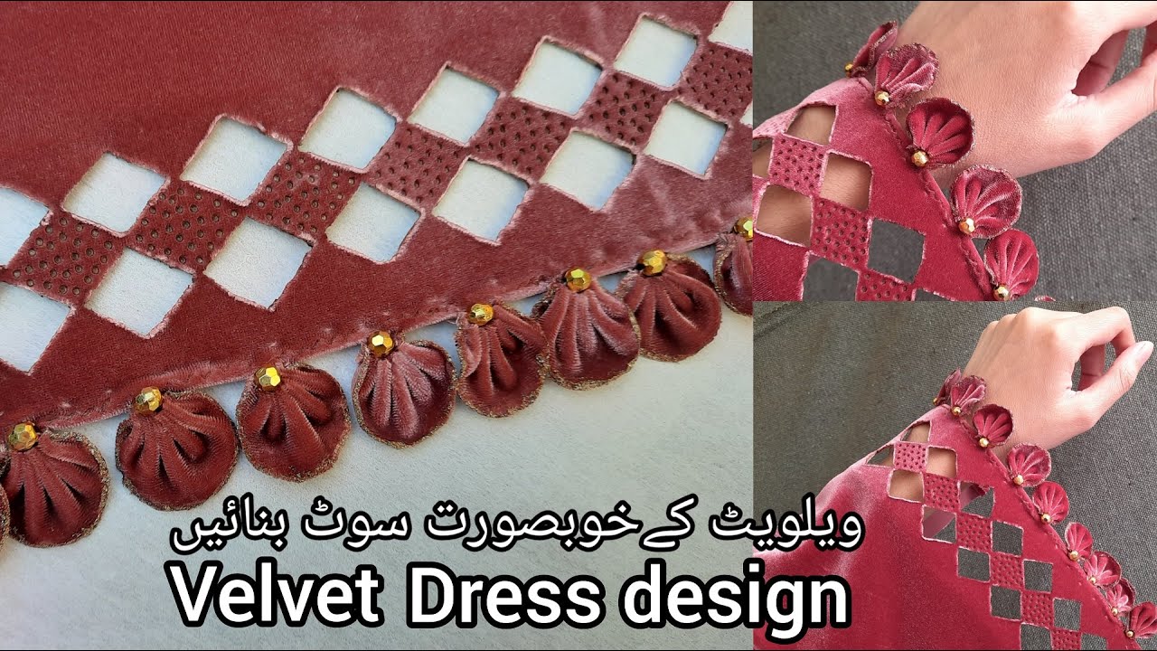 New Velvet Cut Work Design | Velvet Suit Stylish Design | Unique Velvet ...