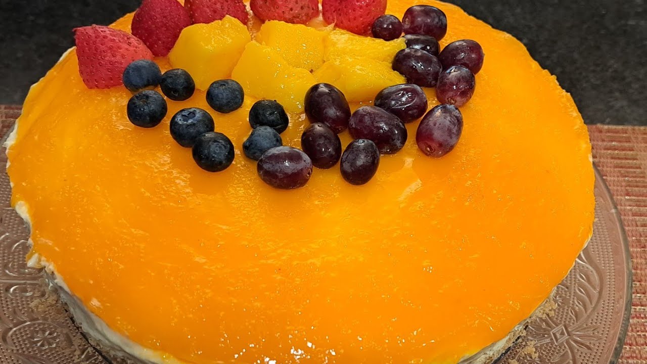 Delicious Mango Cream Cheese Cake Recipe ~Zaib Kitchen recipes - YouTube