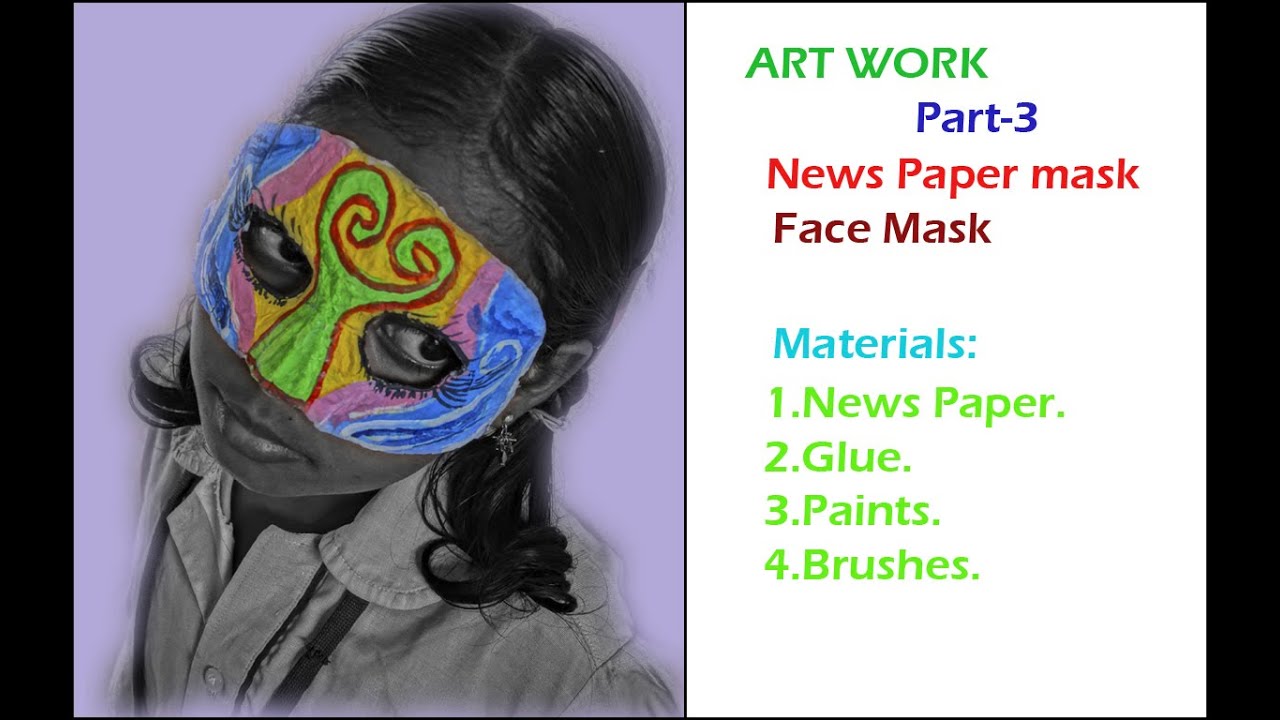 News paper mask,Teaching Aid,Part- 3|| Mask moulding with Paper|| Jegan ...