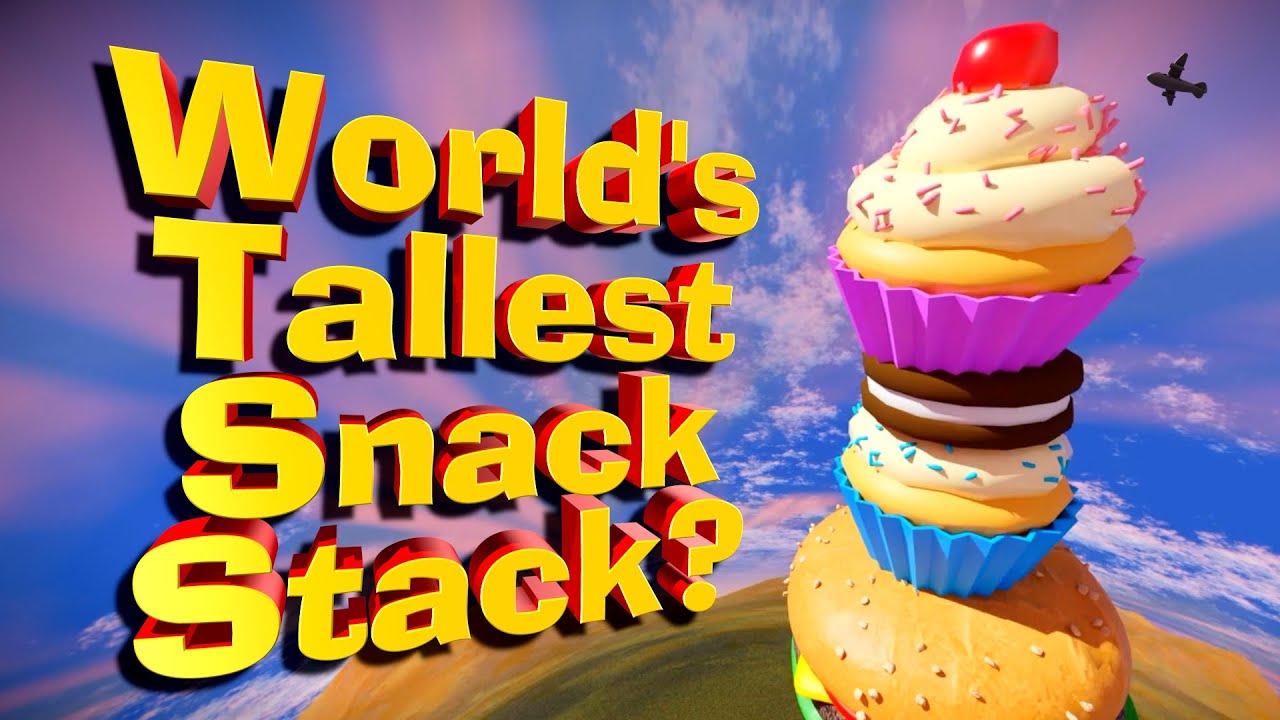 IS THIS THE WORLD'S TALLEST STACK OF SNACKS?🧁🍪🍔🍫🍦🍩 - YouTube