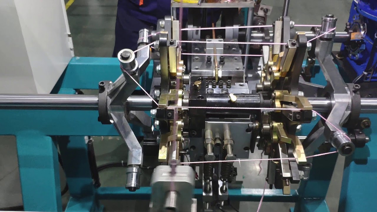 automatic shoelace and hag handle tipping machine - YouTube