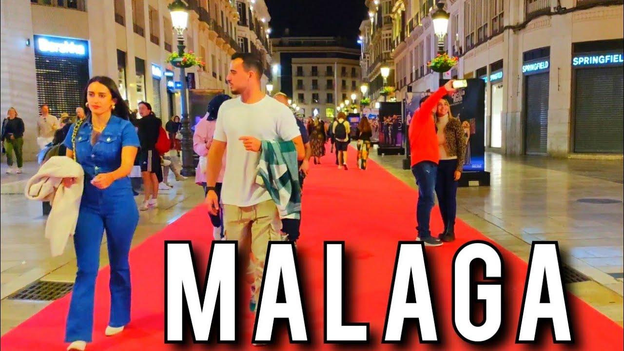 MALAGA 🇪🇦 Beautiful City March 2023 Costa del Sol SPAIN NIGHT WALK 4K ...