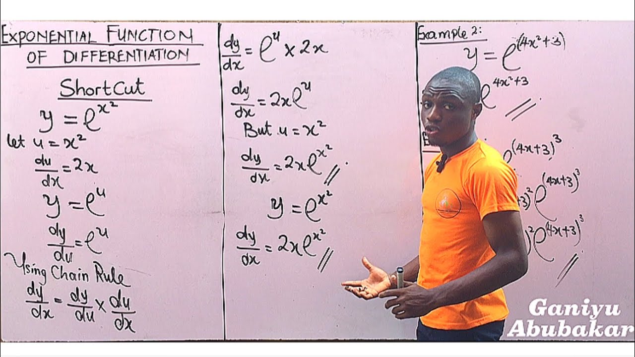 EXPONENTIAL FUNCTION OF DIFFERENTIATION (shortcut) - YouTube