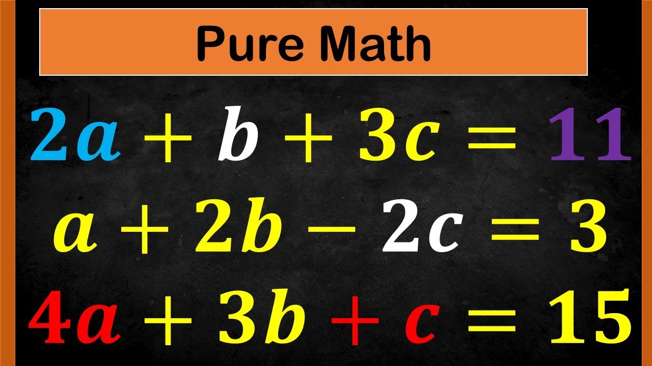Pure Math | Can You Solve the Systems of Equation | Math Olympiad - YouTube