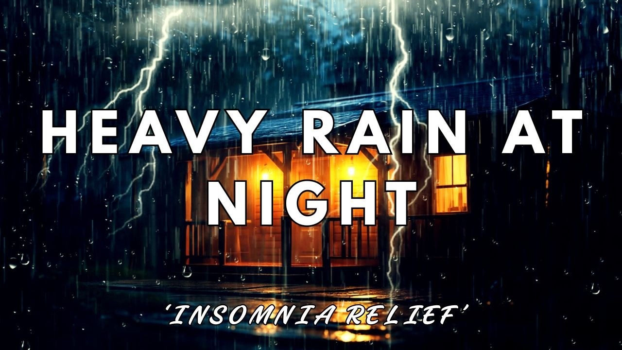 Heavy Rain at Night for Deep Sleep & Study | Rain on Roof for Stress ...
