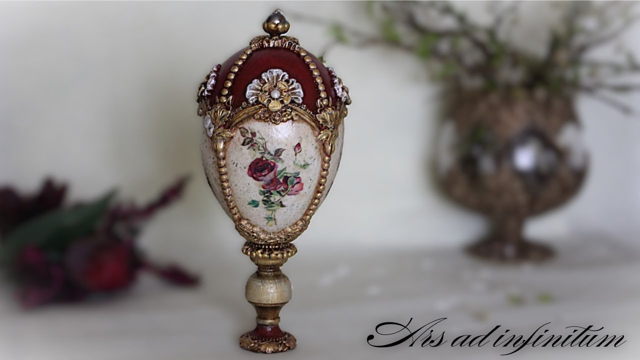 Antique Fabergé style egg. / Antyczne jajo w stylu Fabergé. Decoupage tutorial. - YouTube