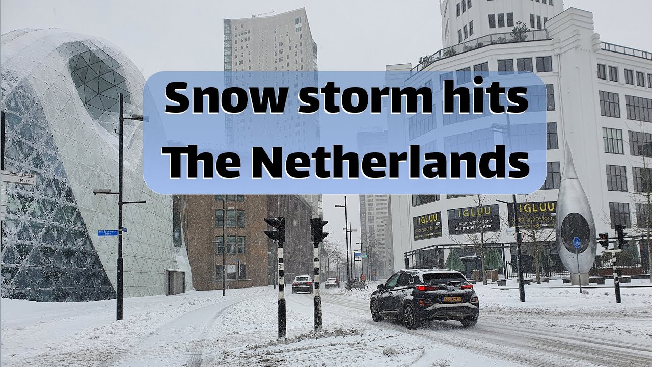 Snow storm hits The Netherlands - YouTube
