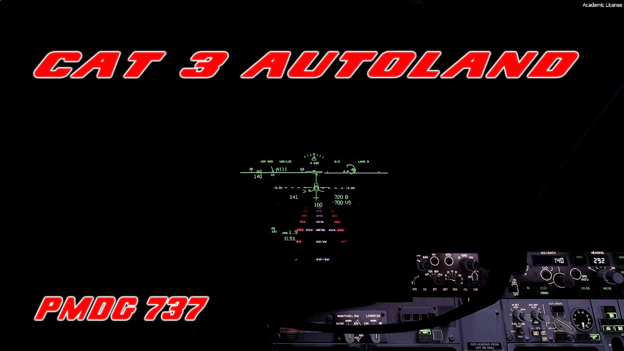 CAT III Landing with HUD - Boeing 737 - Vienna - P3D V3 - YouTube