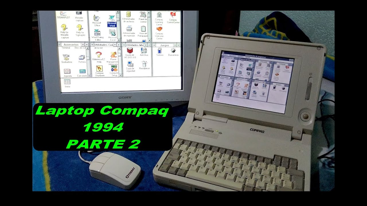 Laptop Retro Compaq Elite 4/40CX (Parte 2) - YouTube