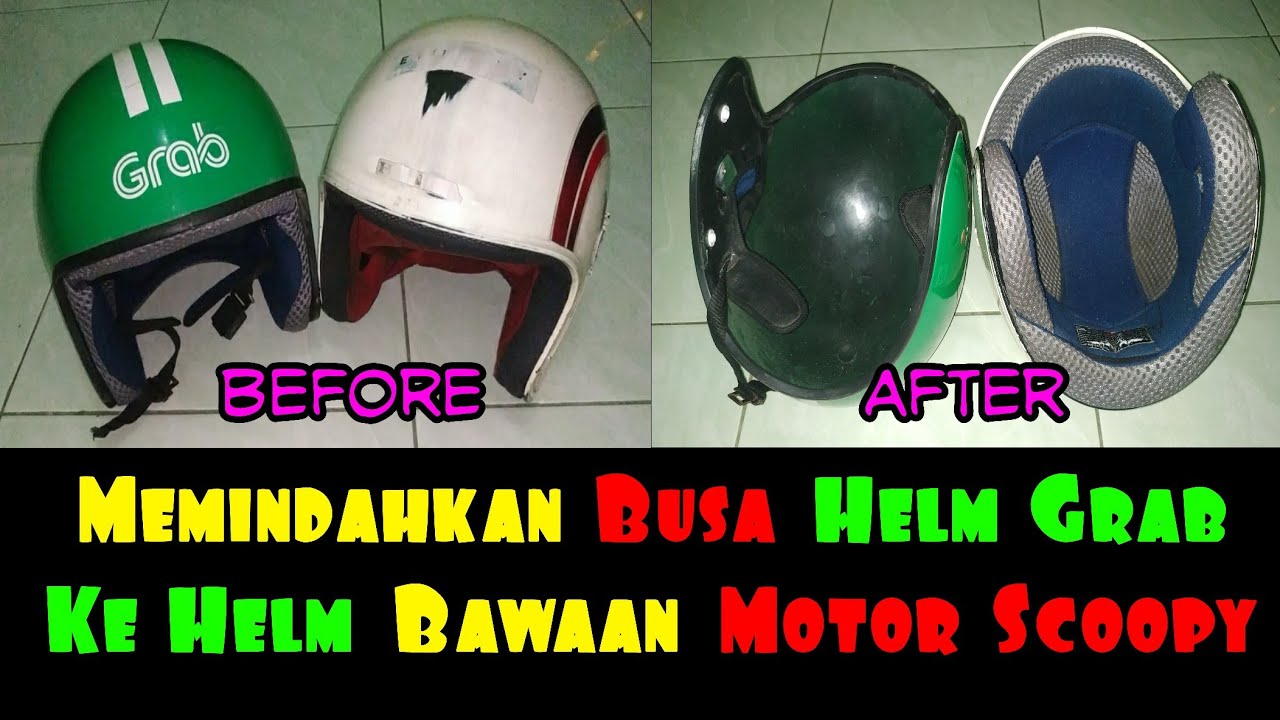 GAMPANG!!! CARA MEMINDAHKAN SELURUH BUSA HELM GRAB KE HELM HONDA SCOOPY ...