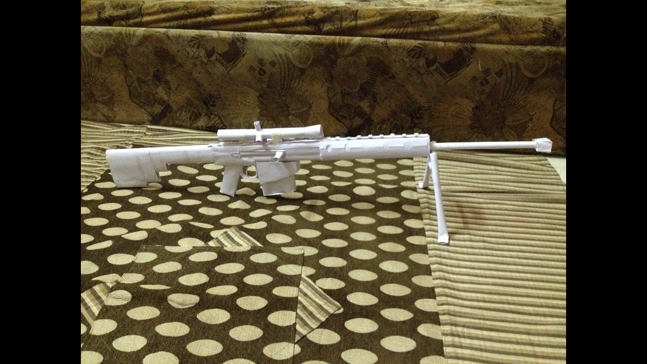 HOW TO MAKE A PAPER SNIPER RIFLE (50.CAL) - YouTube