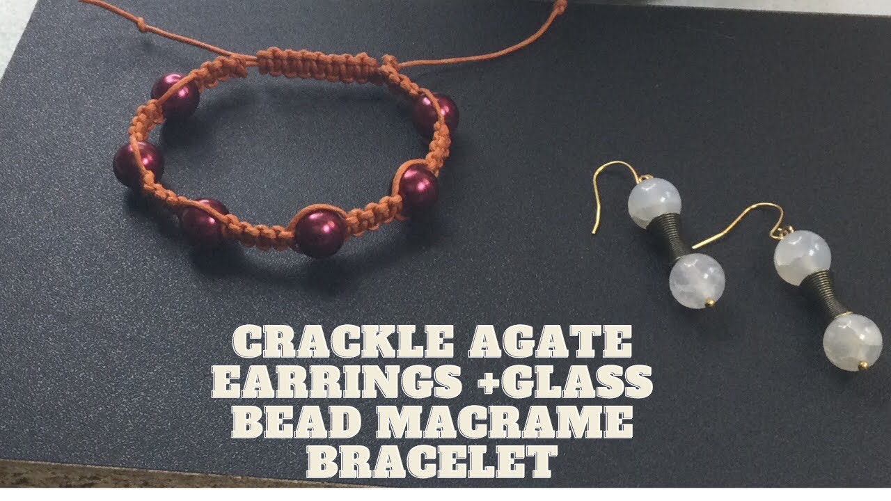 How to make crackle Agate Earrings W/Temu Bead Cap Cones + Glass Bead ...