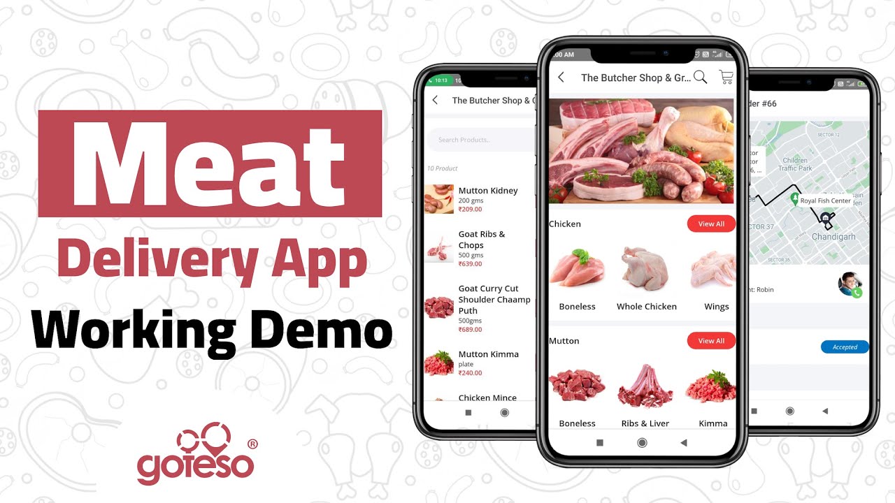 Working Demo of Online Meat Delivery App | Butcher Shop To Customer ...