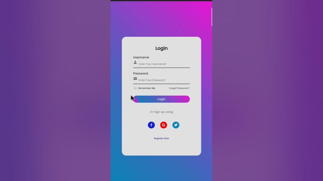 Responsive Login And Registration Form Using Html Css And Javascript Coding Csseffect Youtube