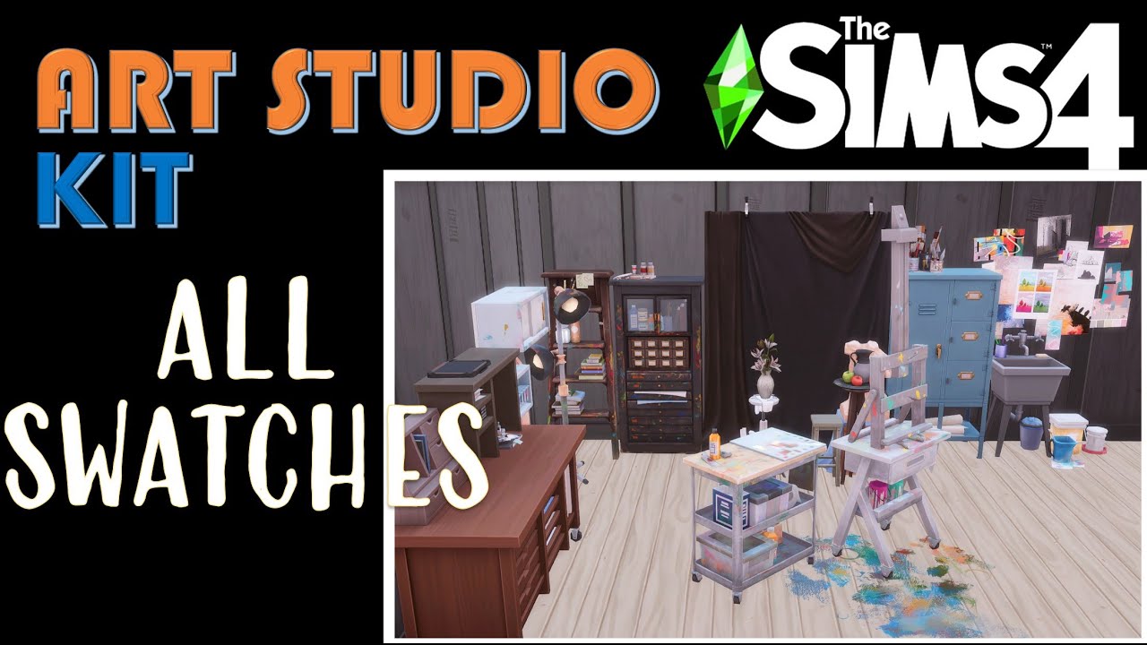 ALL SWATCHES FROM THE **NEW** ART STUDIO KIT! | SIMS 4 - YouTube