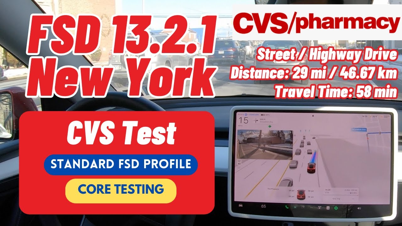 Tesla FSD Supervised v13.2.1 CVS Test | STANDARD FSD Driving Profile ...