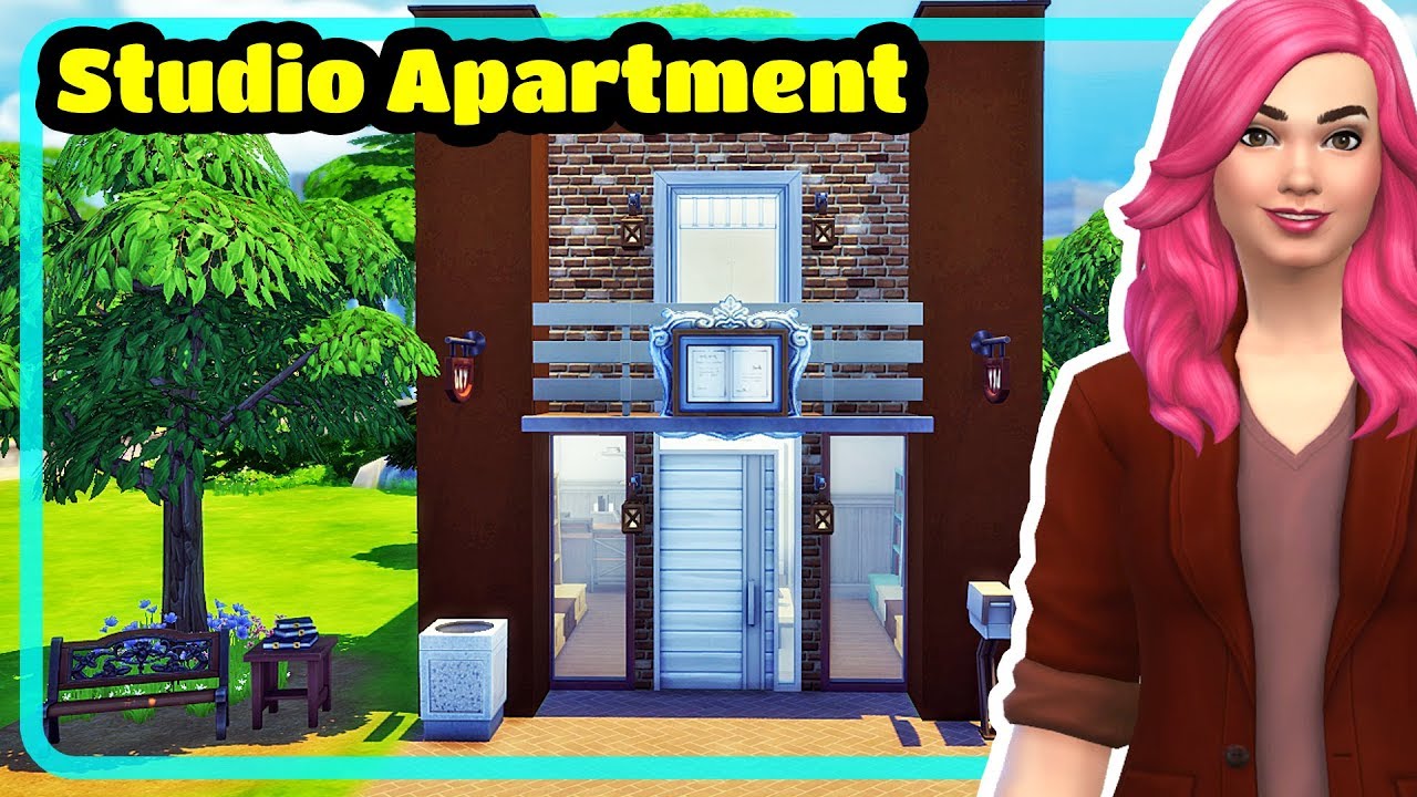 The Sims 4 Bookstore and Geeky Apartment Shell Speed Build - YouTube