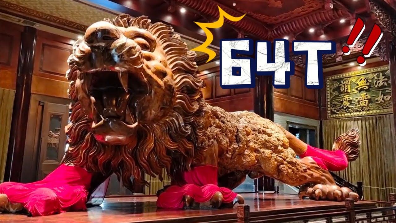 The 64-ton heavy lion carved from ebony is the treasure of the museum ...