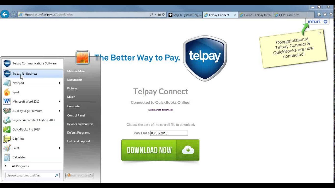 Training:Telpay Integration with QuickBooks Online - YouTube