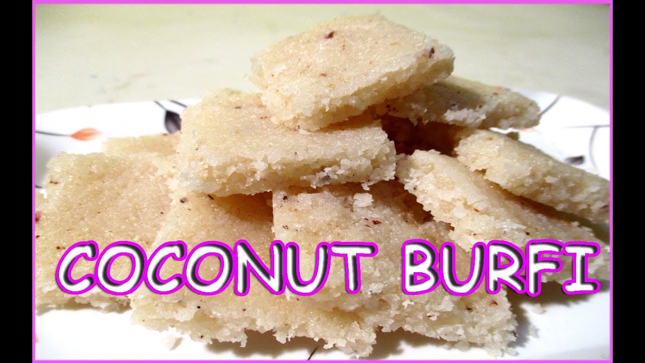 coconut burfi recipe in hindi / nariyal vadi / naralachi wadi by mangal ...