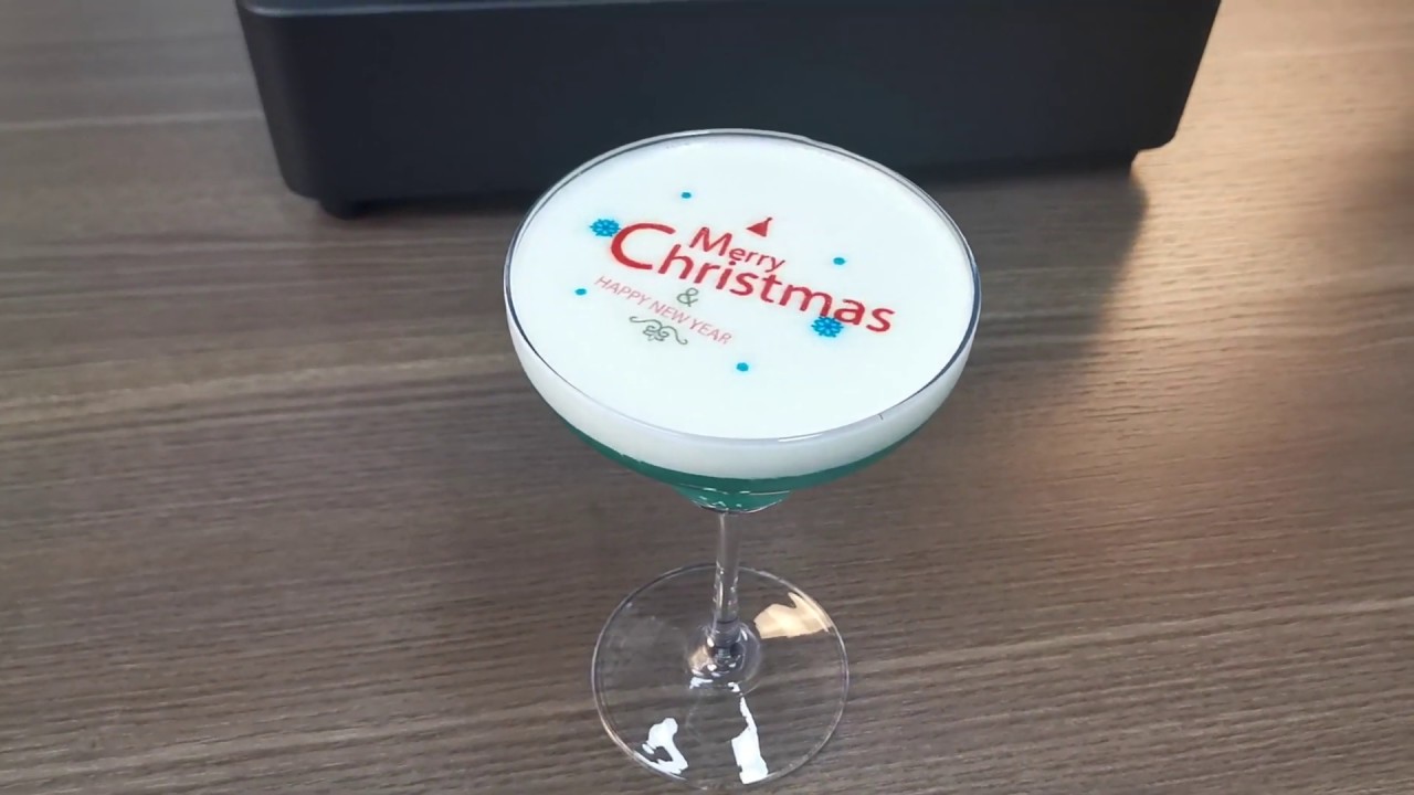 RB-01HP drink printer print on cappuccino cocktail for Merry Chrismas ...