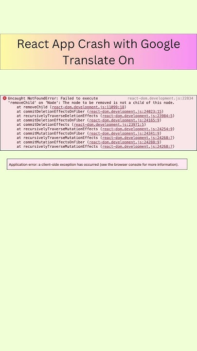Failed to execute 'removeChild' on 'Node': The node to be removed is ...