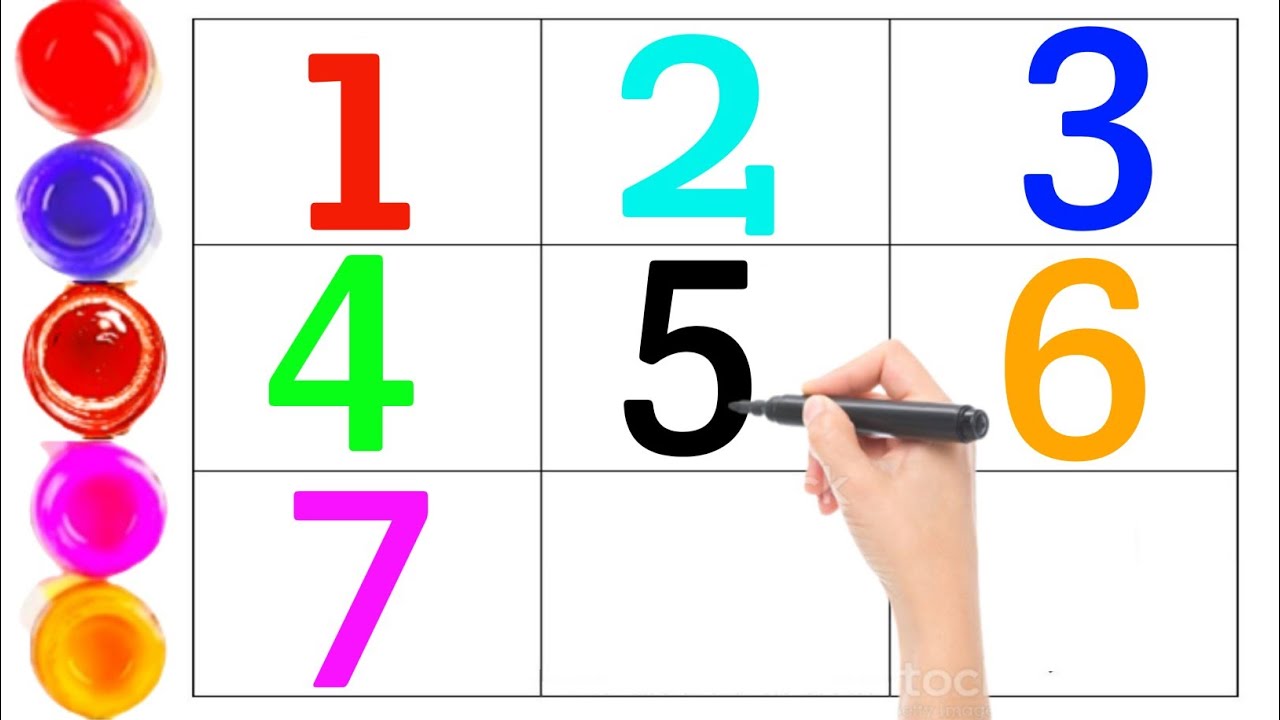 Counting Numbers | write and read numbers | 123 learning for kids | 1-9 ...